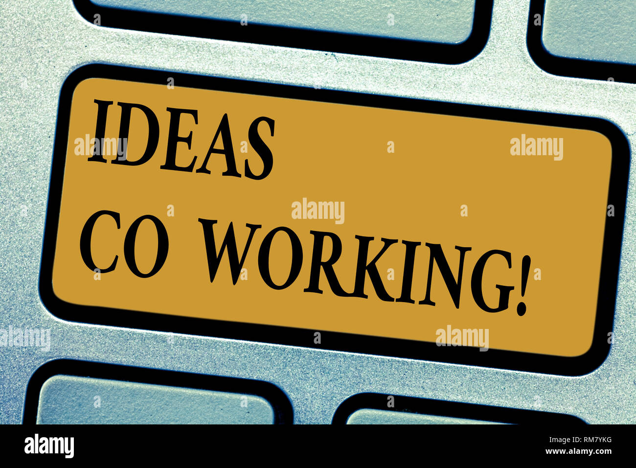 Writing note showing Ideas Co Working. Business photo showcasing use of ...