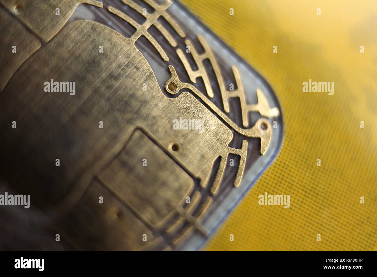 Credit debit card chip, macro close-up Stock Photo - Alamy