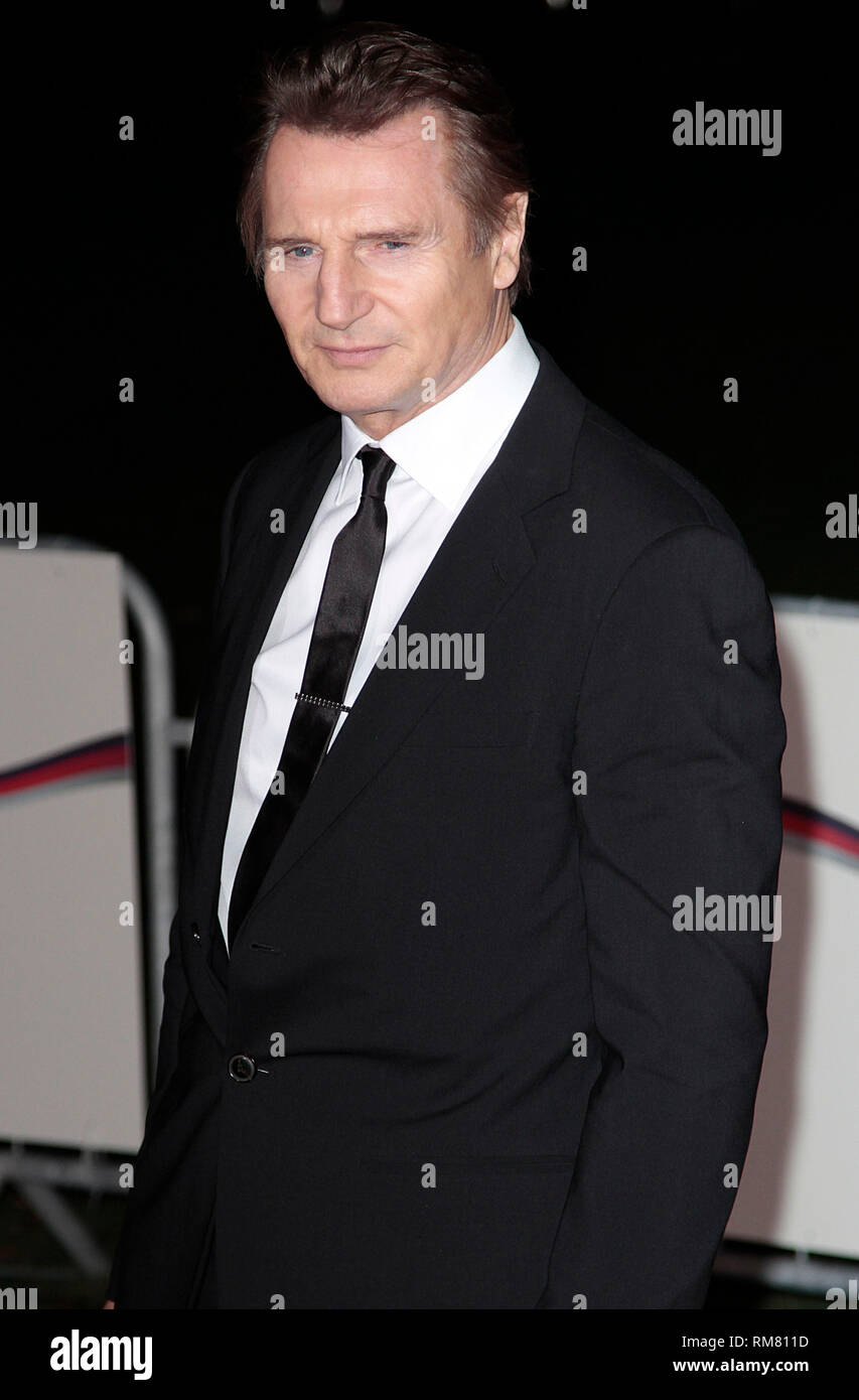 Liam neeson attending the a night of heroes hi-res stock photography ...