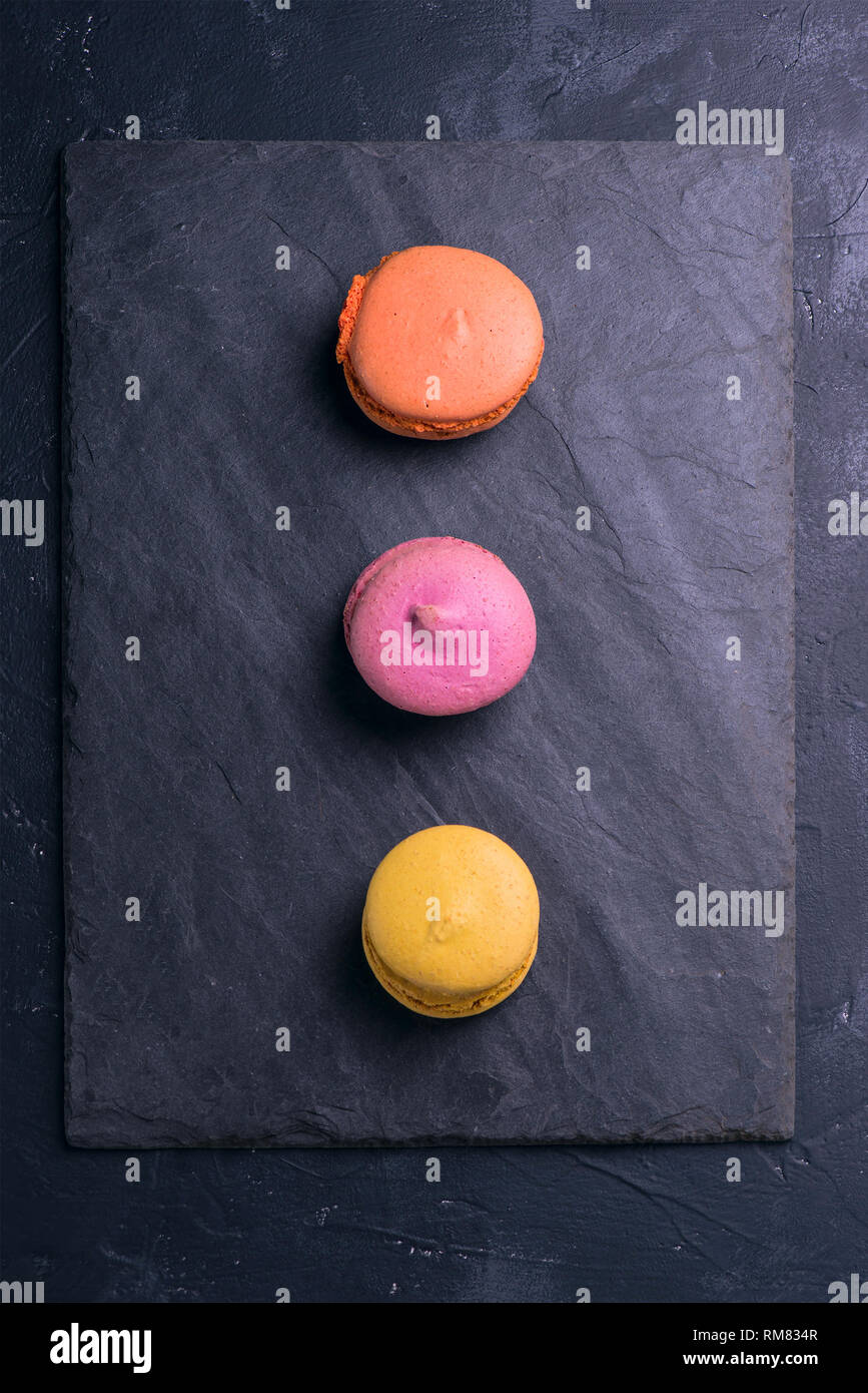 Set of many macaroni multicolored. Sweets invented in France. Food ...