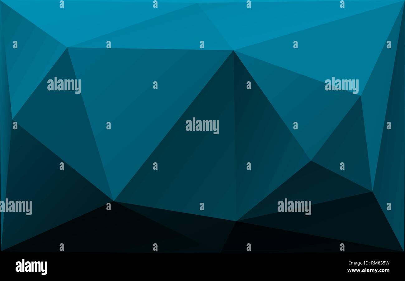 Blue and black gradient low poly background. Big triangles pattern, modern design. Geometric ...