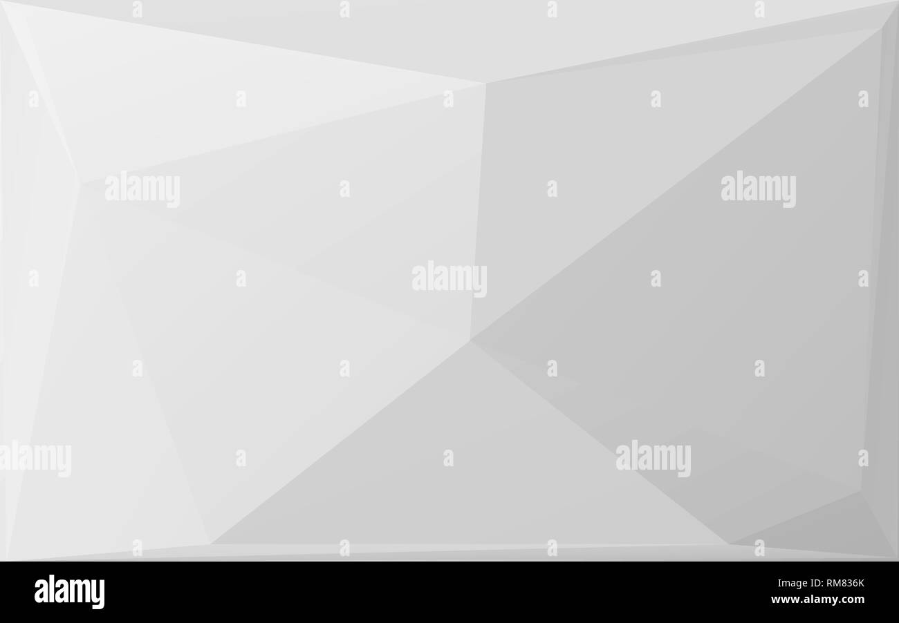 White and gray gradient low poly background. Big triangles pattern ...