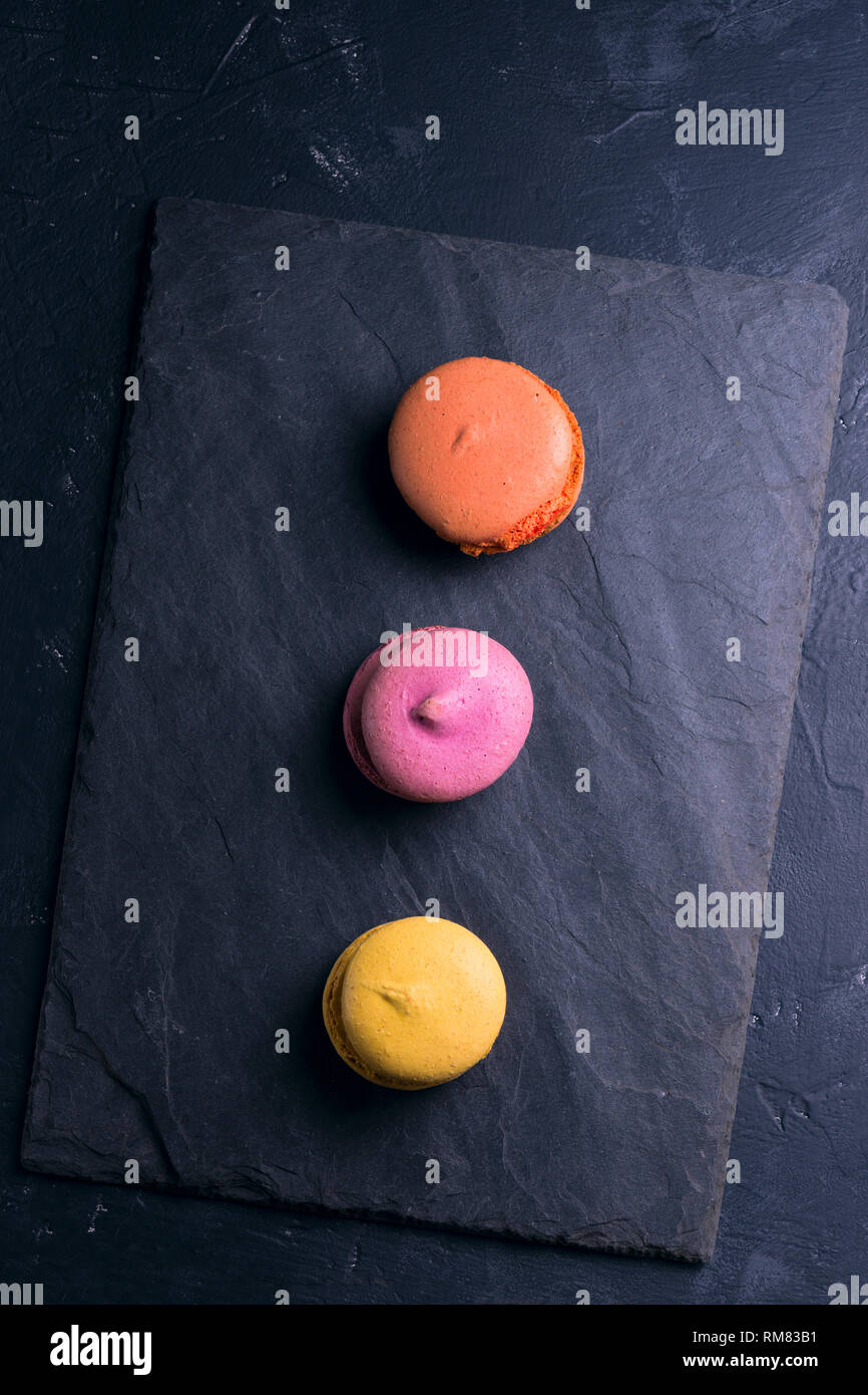 Set of many macaroni multicolored. Sweets invented in France. Food ...