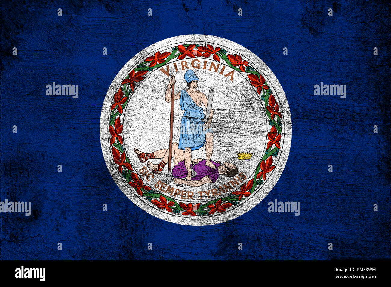 Virginia grunge and dirty flag illustration. Perfect for background or ...