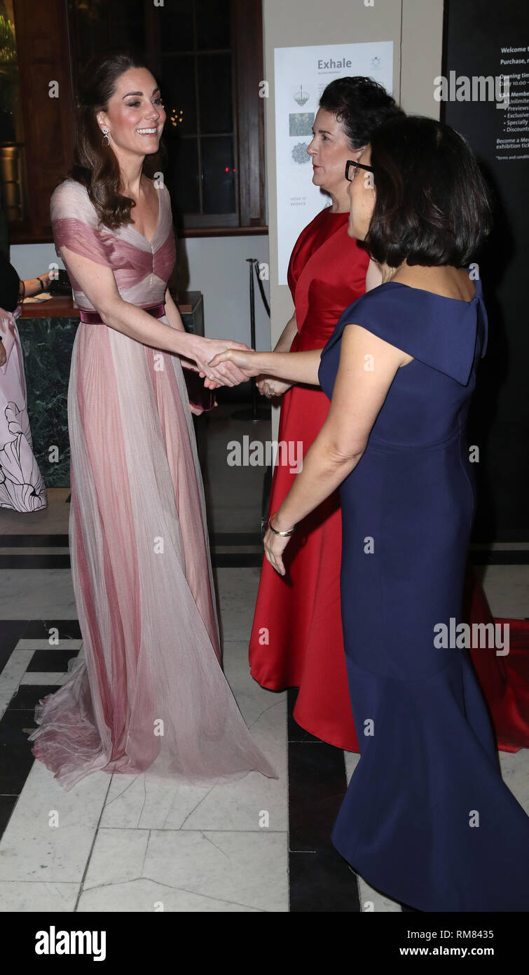 The Duchess of Cambridge with Amanda Pullinger (red dress), Chief ...