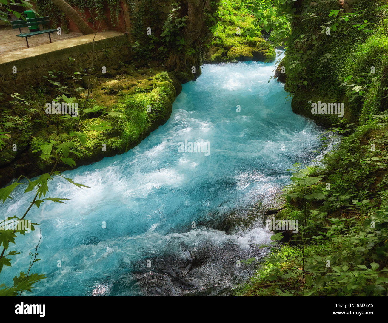 The scenic lush green park surrounds the gorge with Upper Duden ...
