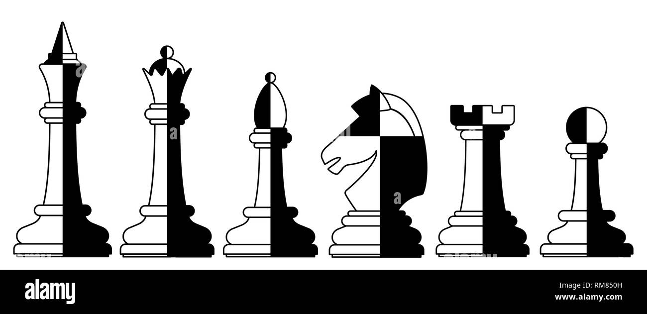 Illustration of the abstract chess pieces set Stock Vector Image & Art ...