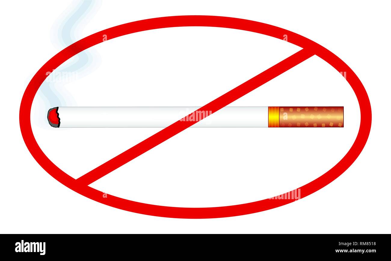 Illustration of the smoking cigarette and ban symbol Stock Vector Image ...