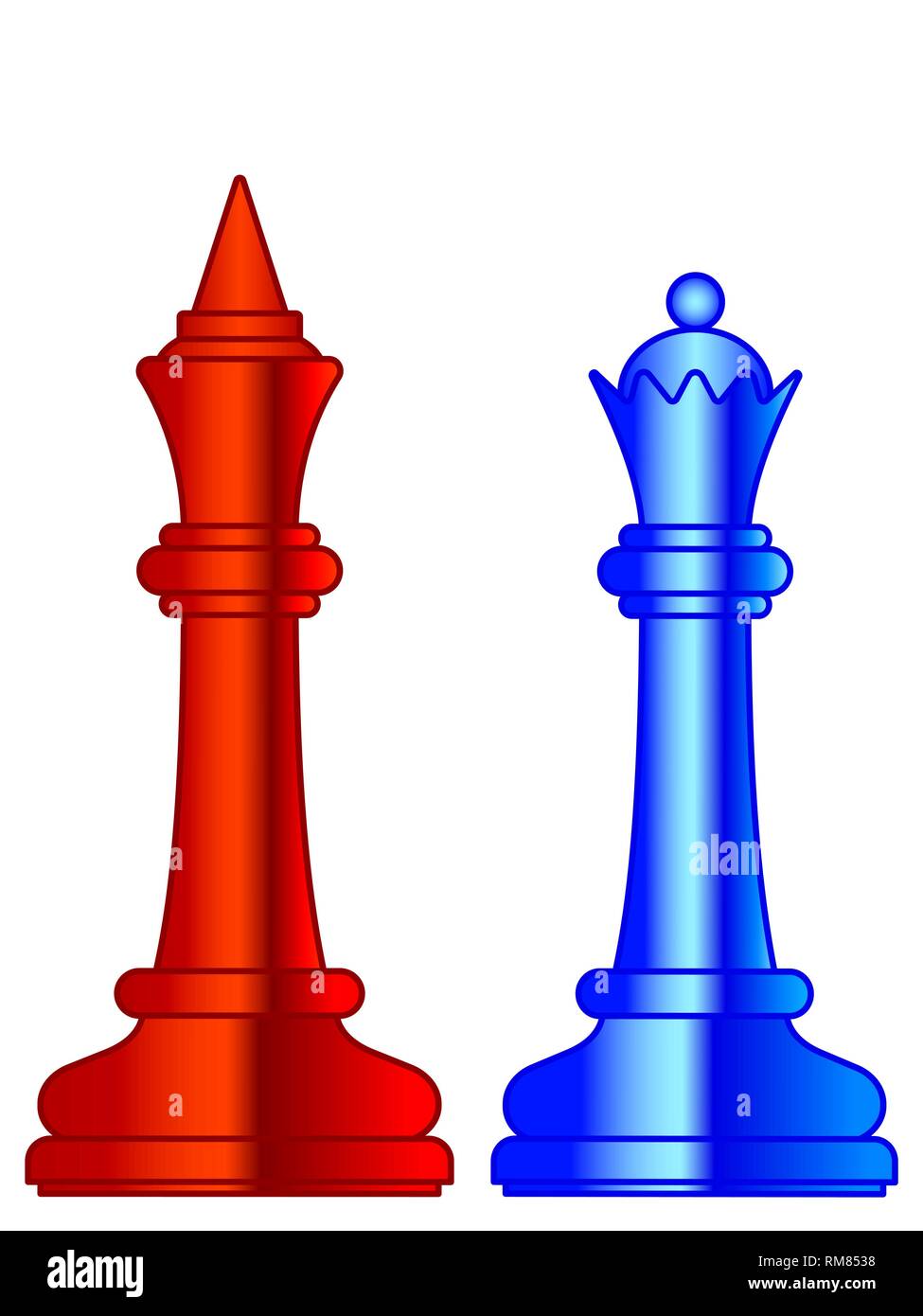 Illustration of the abstract chess king and queen pieces Stock Vector ...