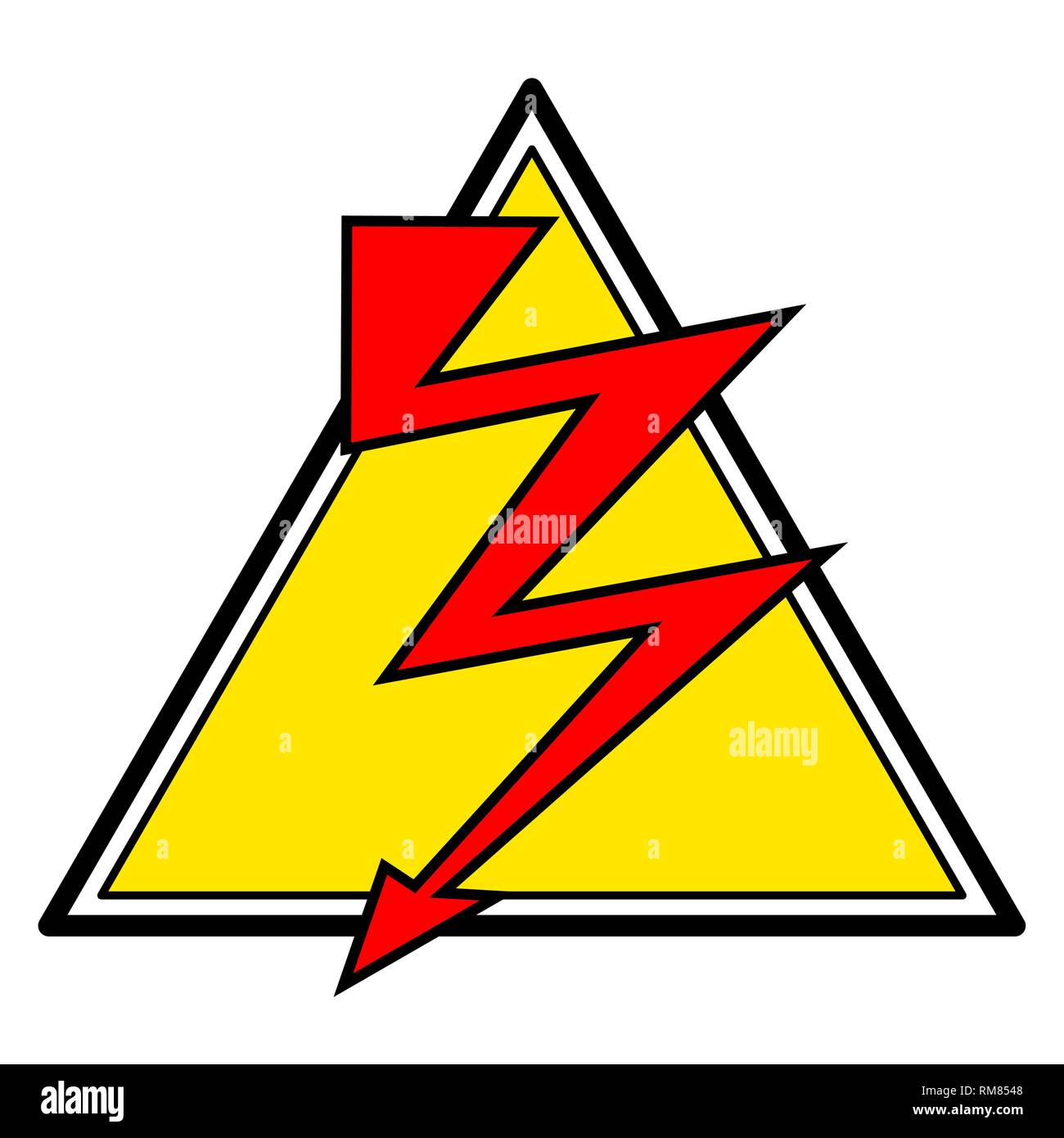 Illustration of the abstract lightning danger sign Stock Vector Image ...