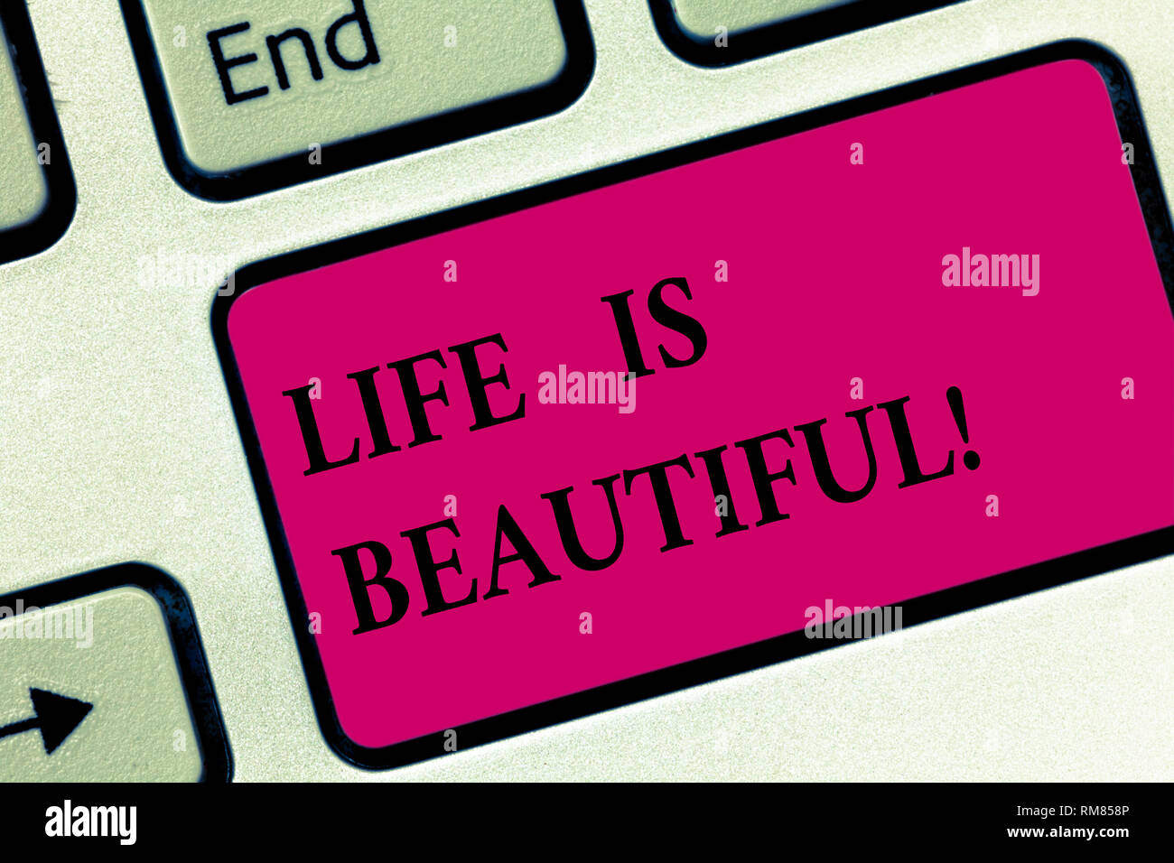 Handwriting text writing Life Is Beautiful. Concept meaning enjoy every moment includes nature ...