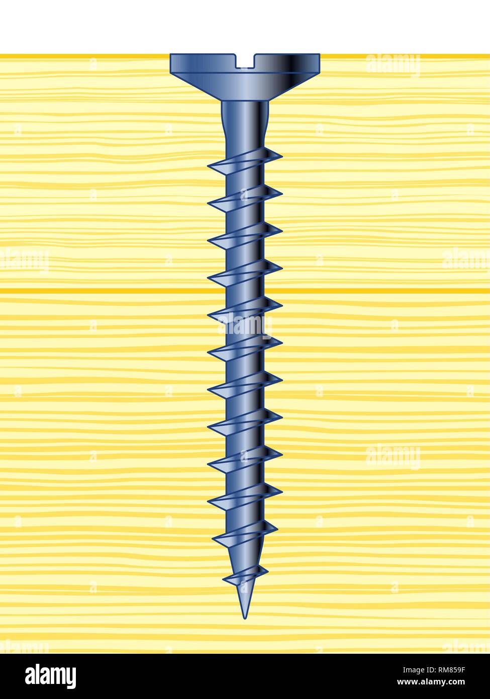 Illustration of the screw in wood planks Stock Vector Image & Art - Alamy