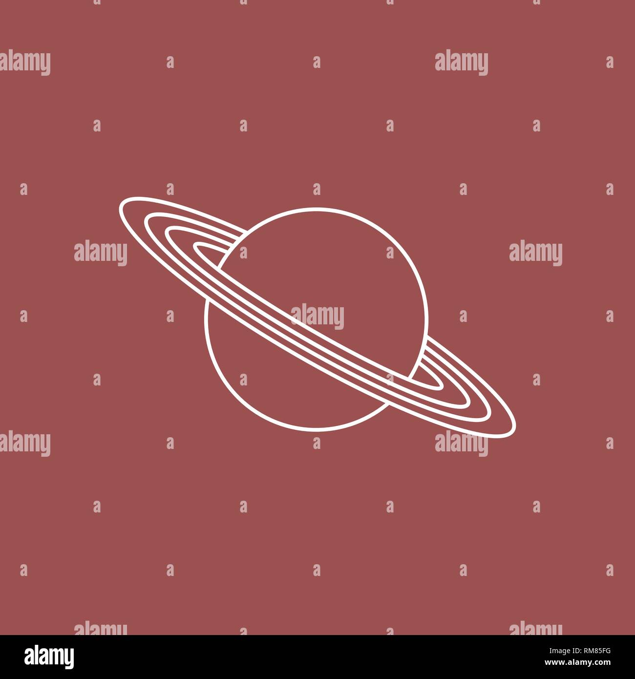 Vector illustration of the planet Saturn with ring system. Design for ...