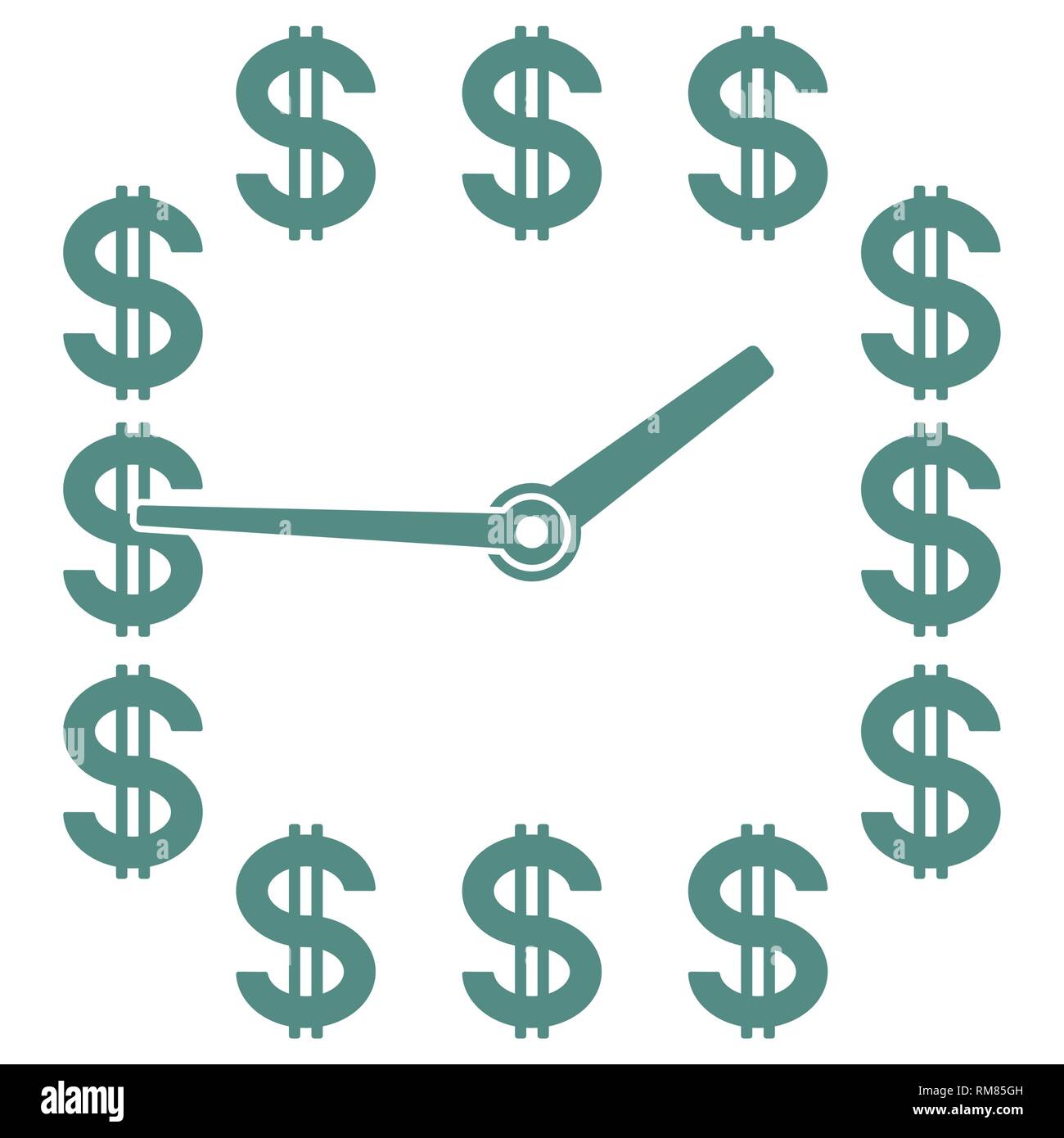 Concept illustration - time is money. Arrows can be freely rotated ...