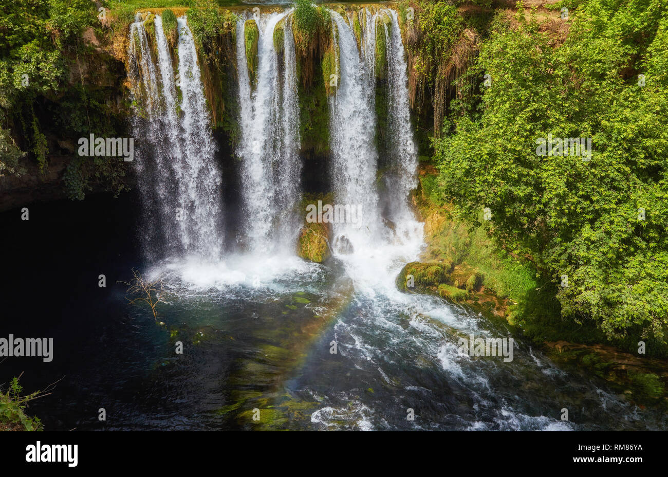 beautiful limestone waterfall forest with soft water Stock Photo - Alamy