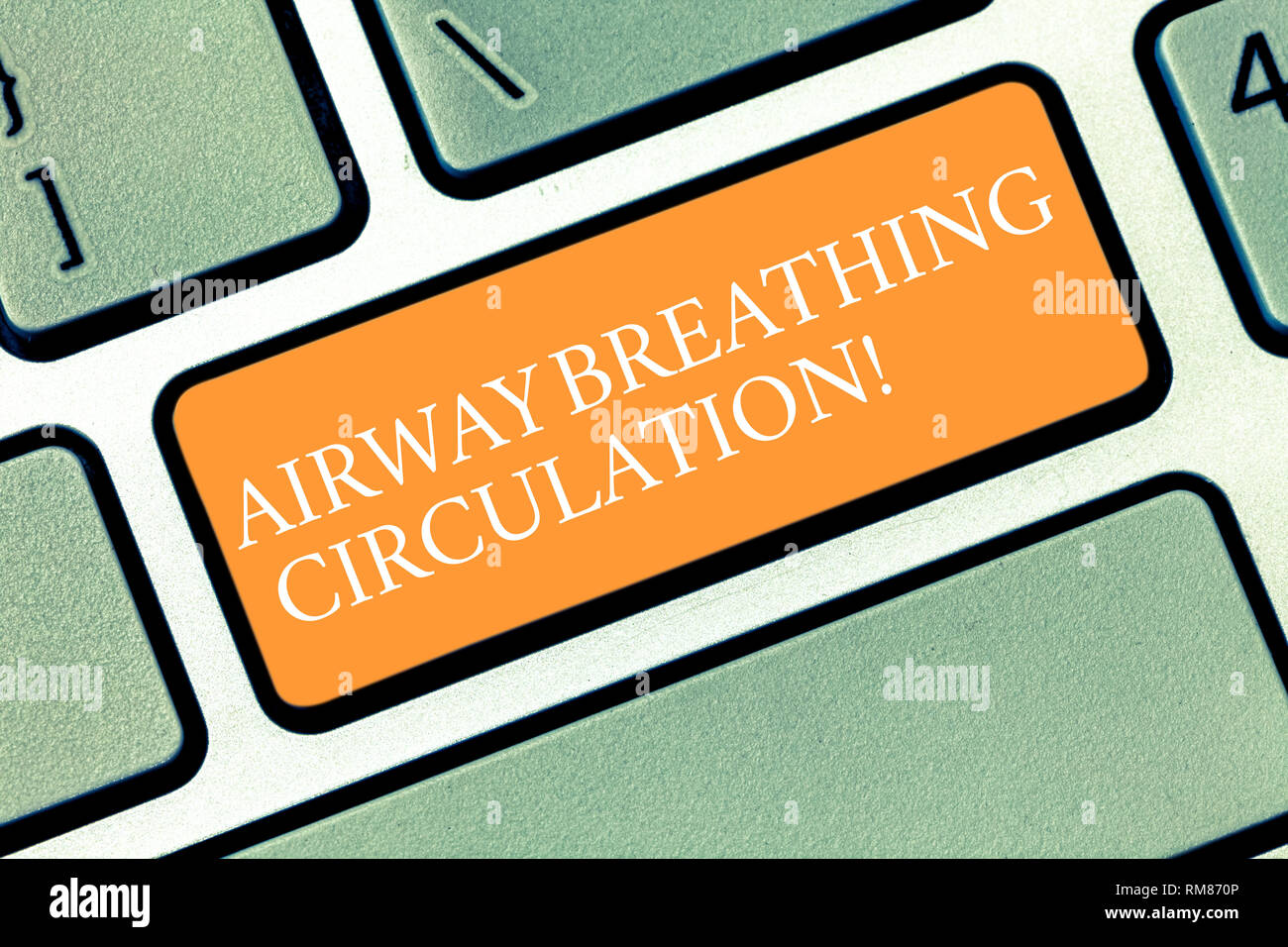 Writing note showing Airway Breathing Circulation. Business photo ...