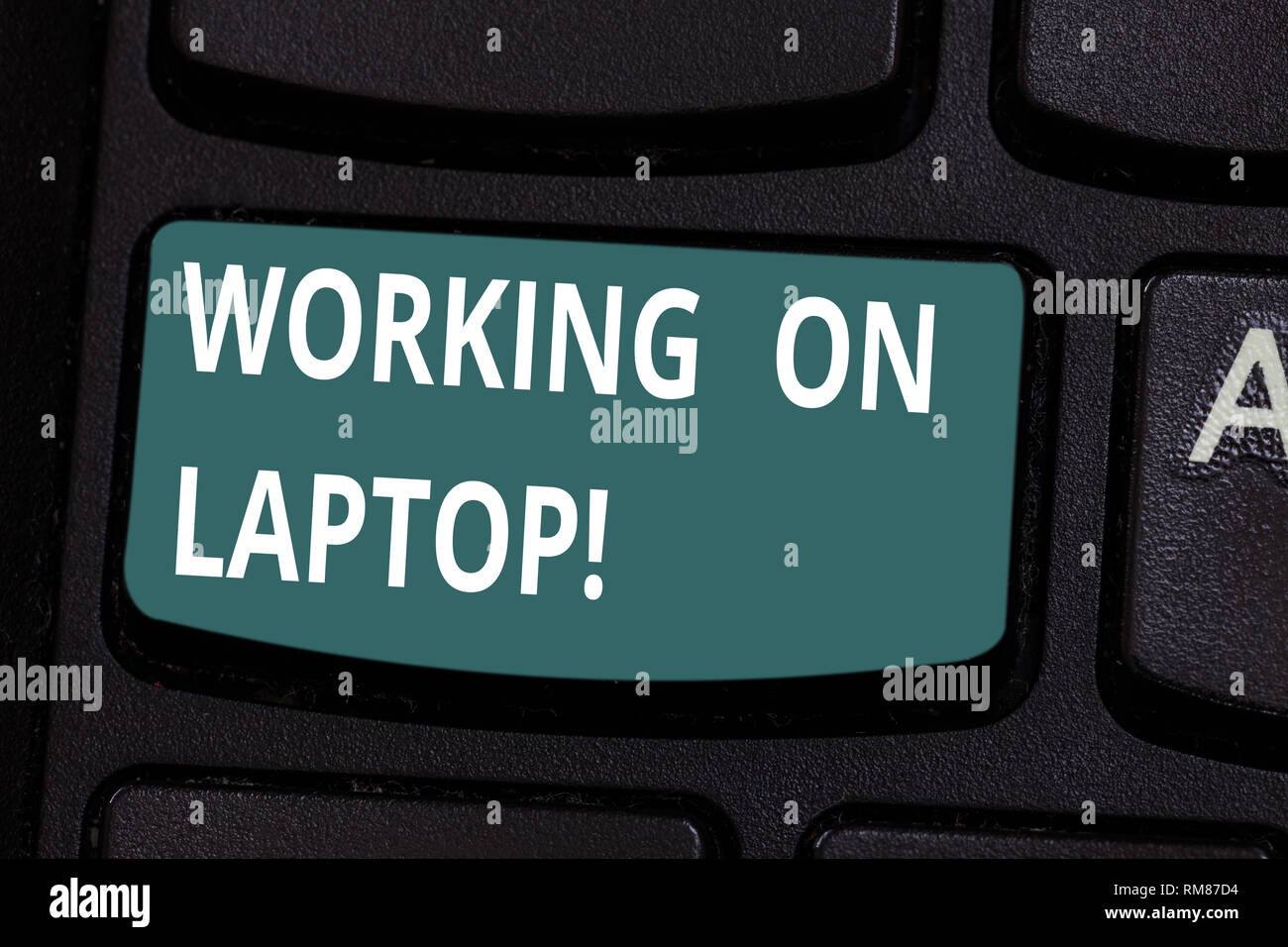 Word writing text Working On Laptop. Business concept for getting job ...