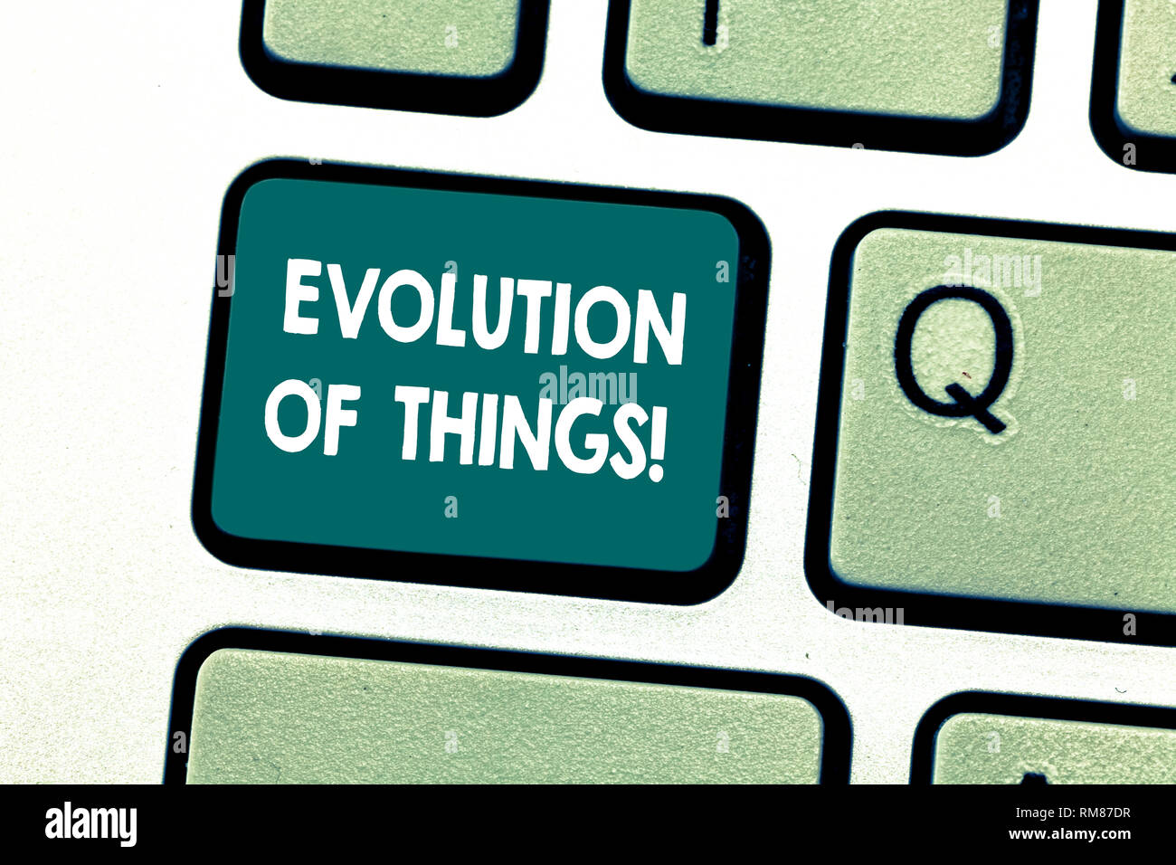 Handwriting text Evolution Of Things. Concept meaning process gradual ...