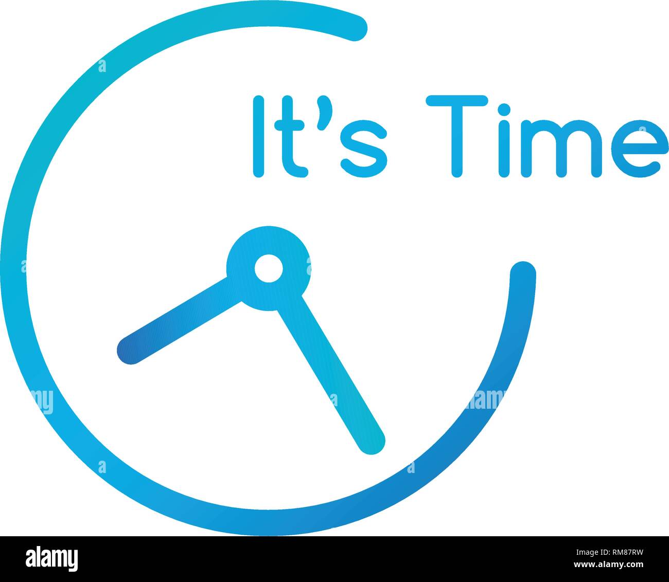 Clock line icon it's time sign, outline and solid, Vector illustration ...