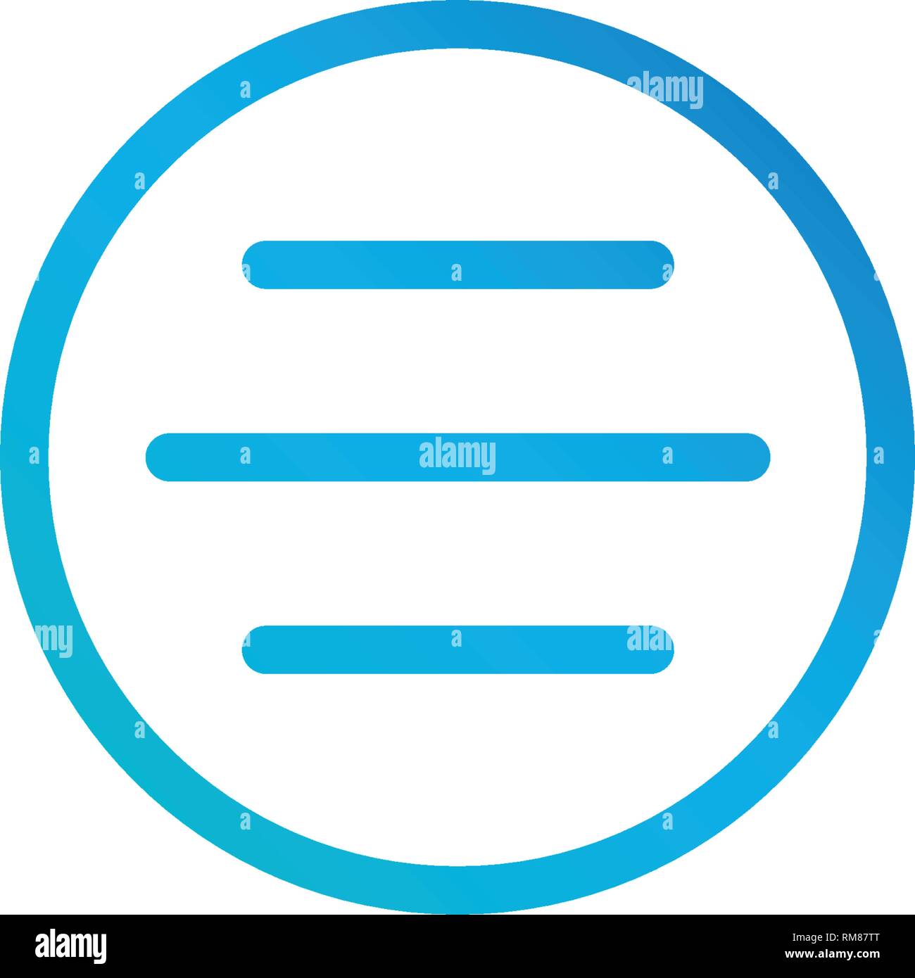 Hamburger Menu Circle Icon or button for web, Vector illustration ...