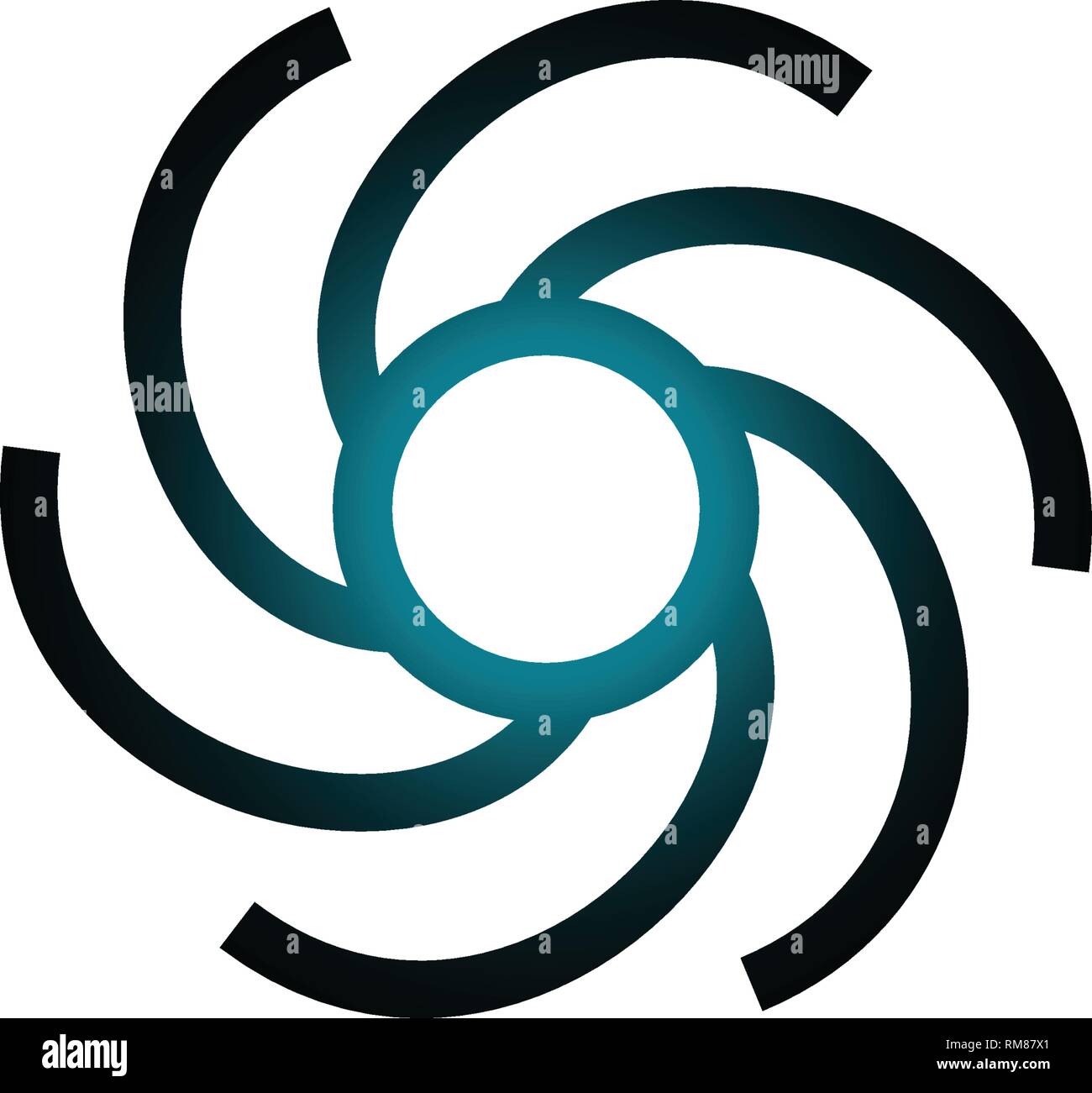 Abstract circular geometric swirl shape. Vector illustration isolated ...