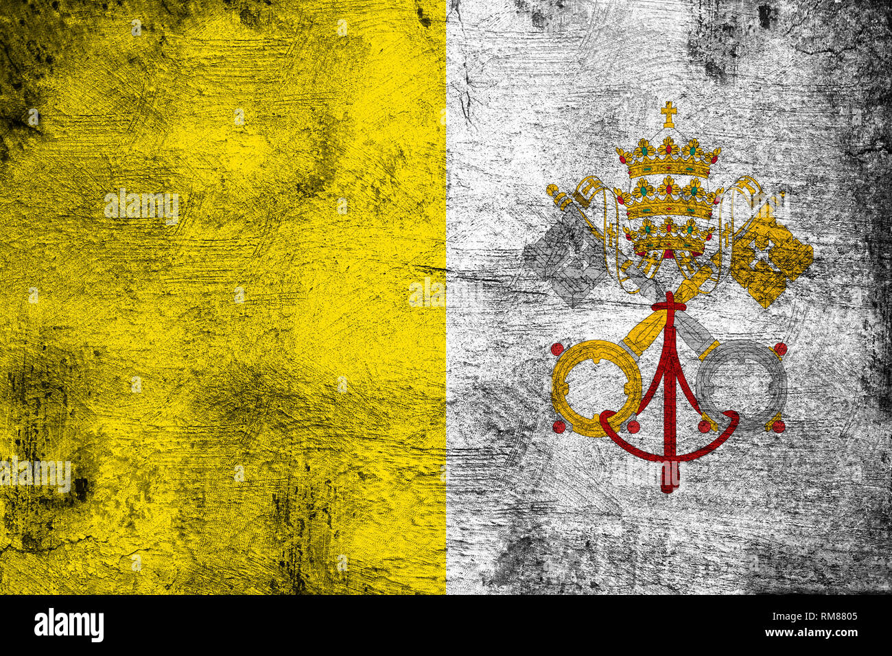 Vatican grunge and dirty flag illustration. Perfect for background or ...
