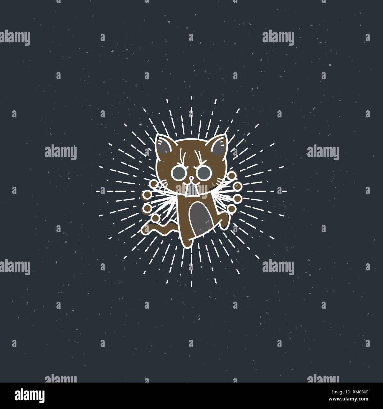 Bristling cat Stock Vector Images - Alamy