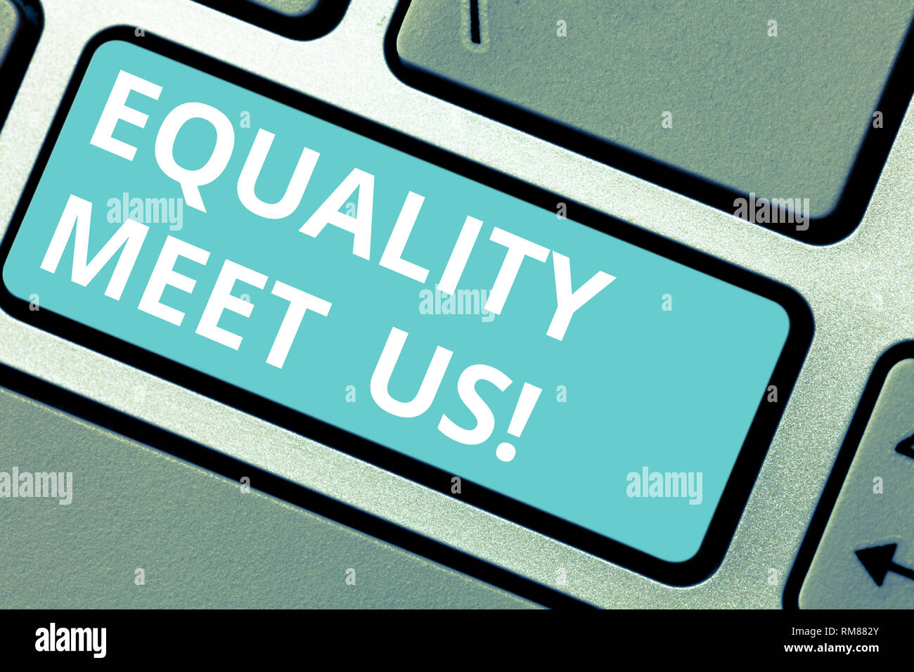 Conceptual hand writing showing Equality Meet Us. Business photo ...