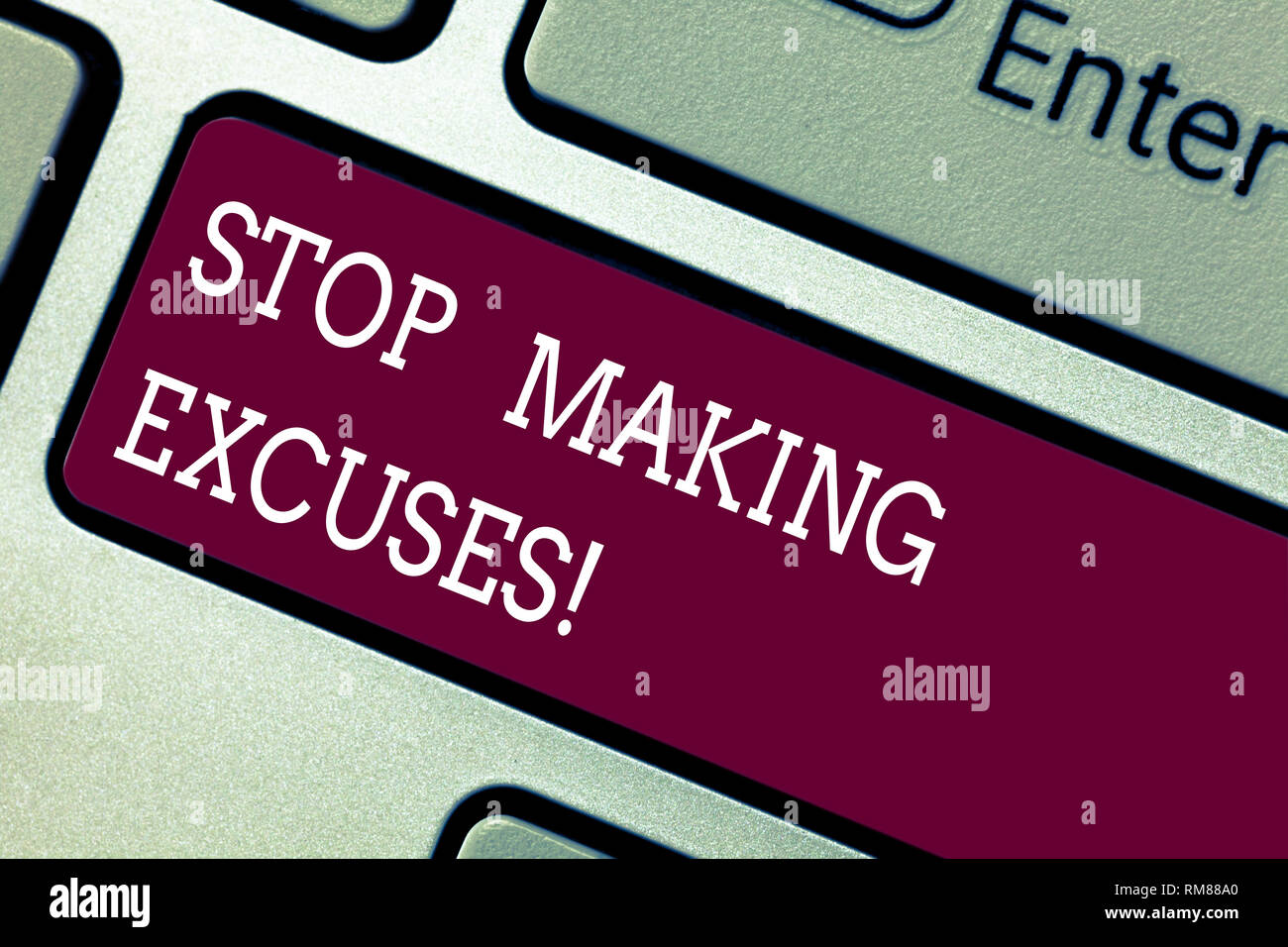 Word writing text Stop Making Excuses. Business concept for do not ...