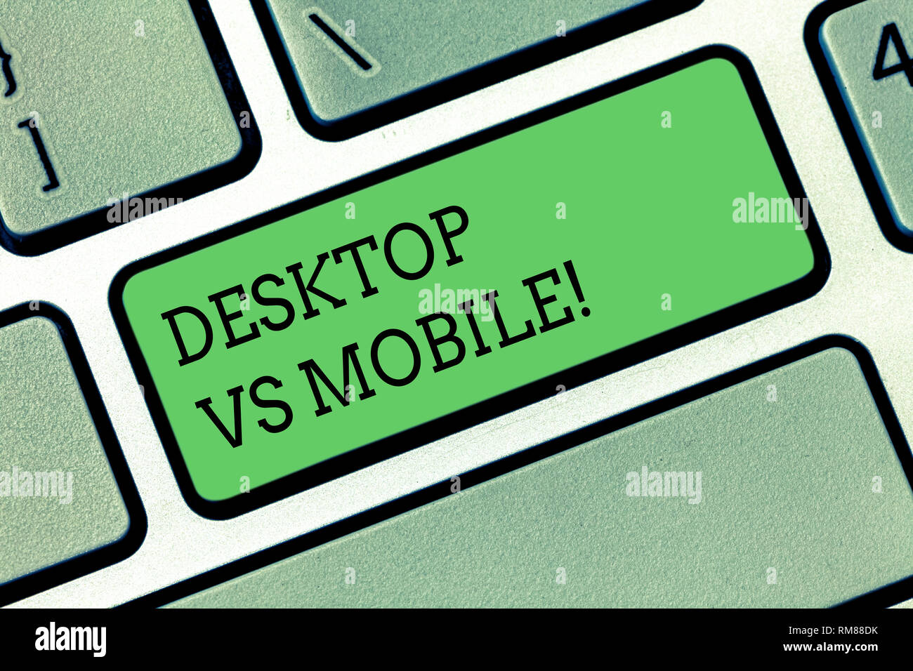 Word writing text Desktop Vs Mobile. Business concept for comparing ...