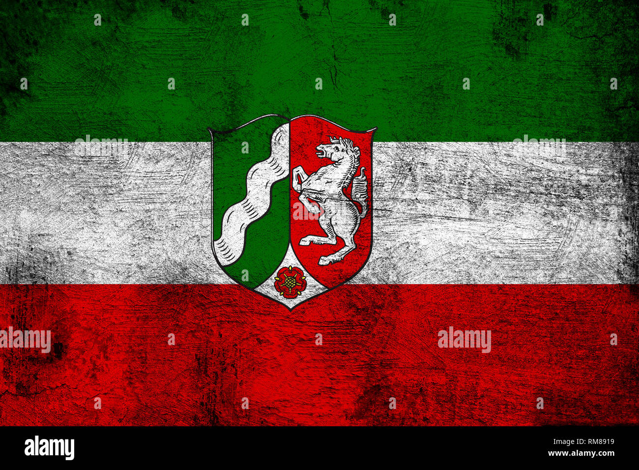 North Rhine-Westphalia grunge and dirty flag illustration. Perfect for ...