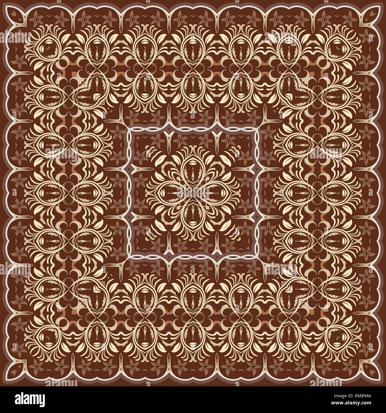 Square pattern on a brown background. Decorative ornament to the ...