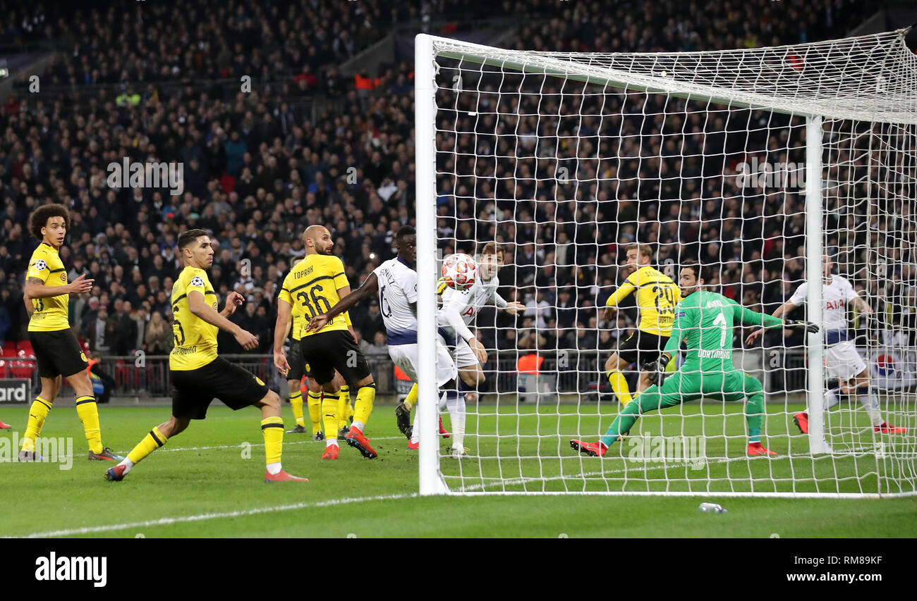 Tottenham Hotspur's Fernando Llorente scores his side's third goal of ...