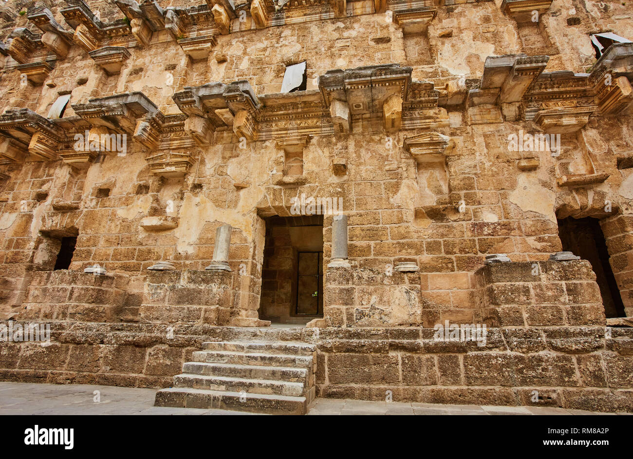 Ancient amphitheater Aspendos in Antalya, Turkey. stock image Stock ...