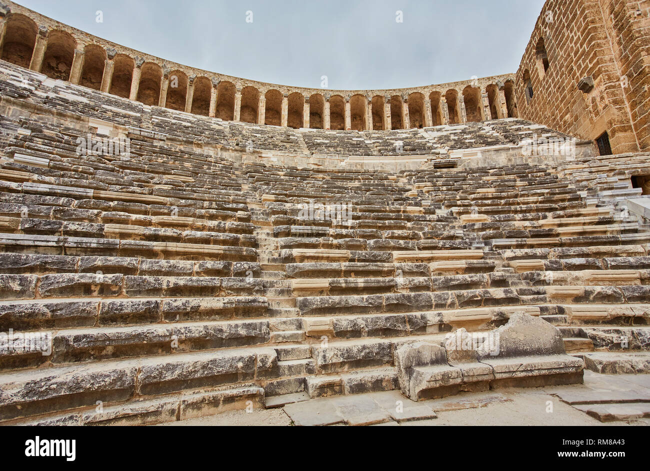Ancient amphitheater Aspendos in Antalya, Turkey. stock image Stock ...