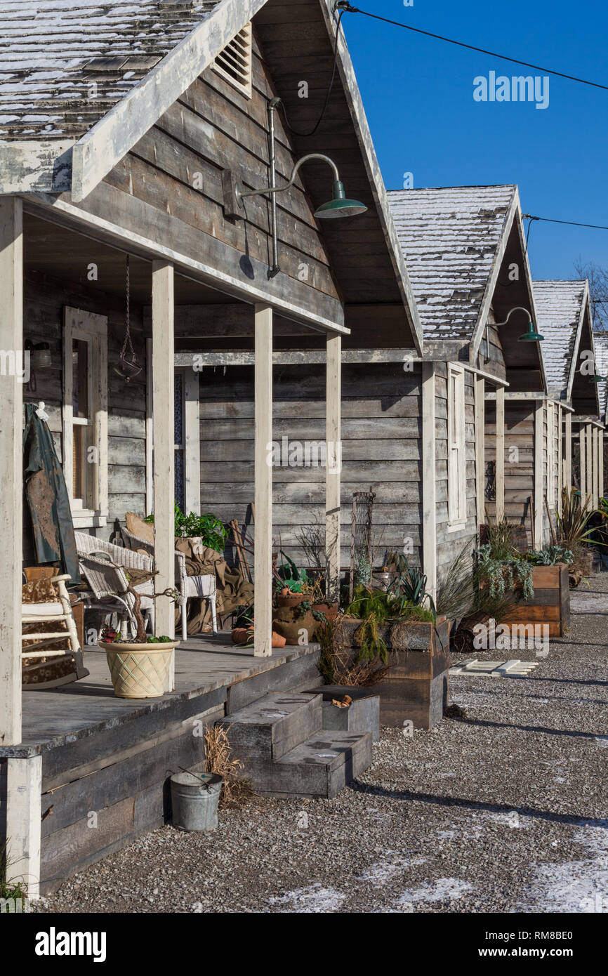 Temporary movie set constructed to create a village setting Stock Photo ...