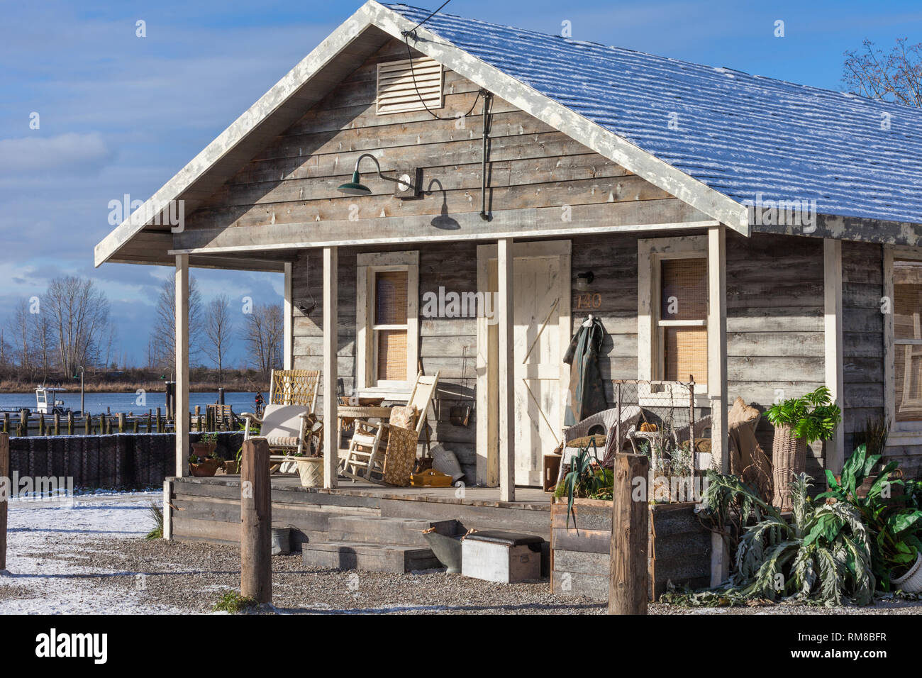 Temporary movie set constructed to create a village setting Stock Photo ...