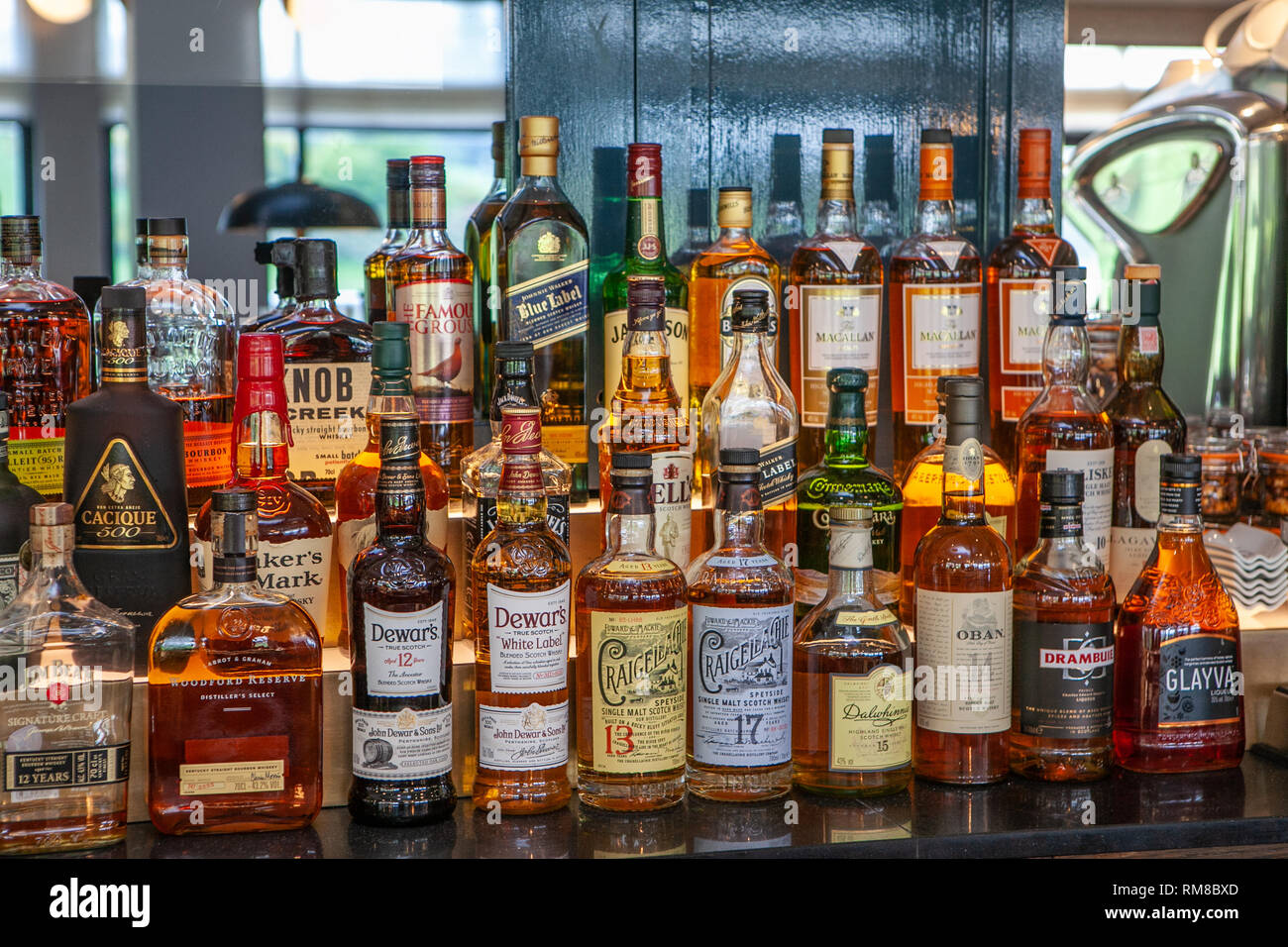 Bottles of whiskey Stock Photo - Alamy