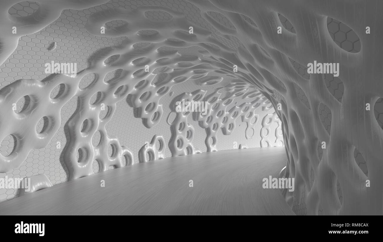 Abstract modern futuristic and organic Architecture in shape of round ...