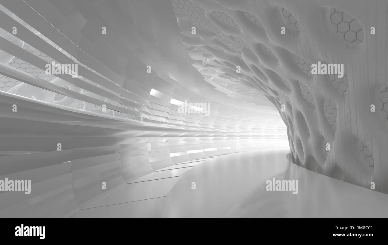 Abstract modern futuristic and organic Architecture in shape of round ...