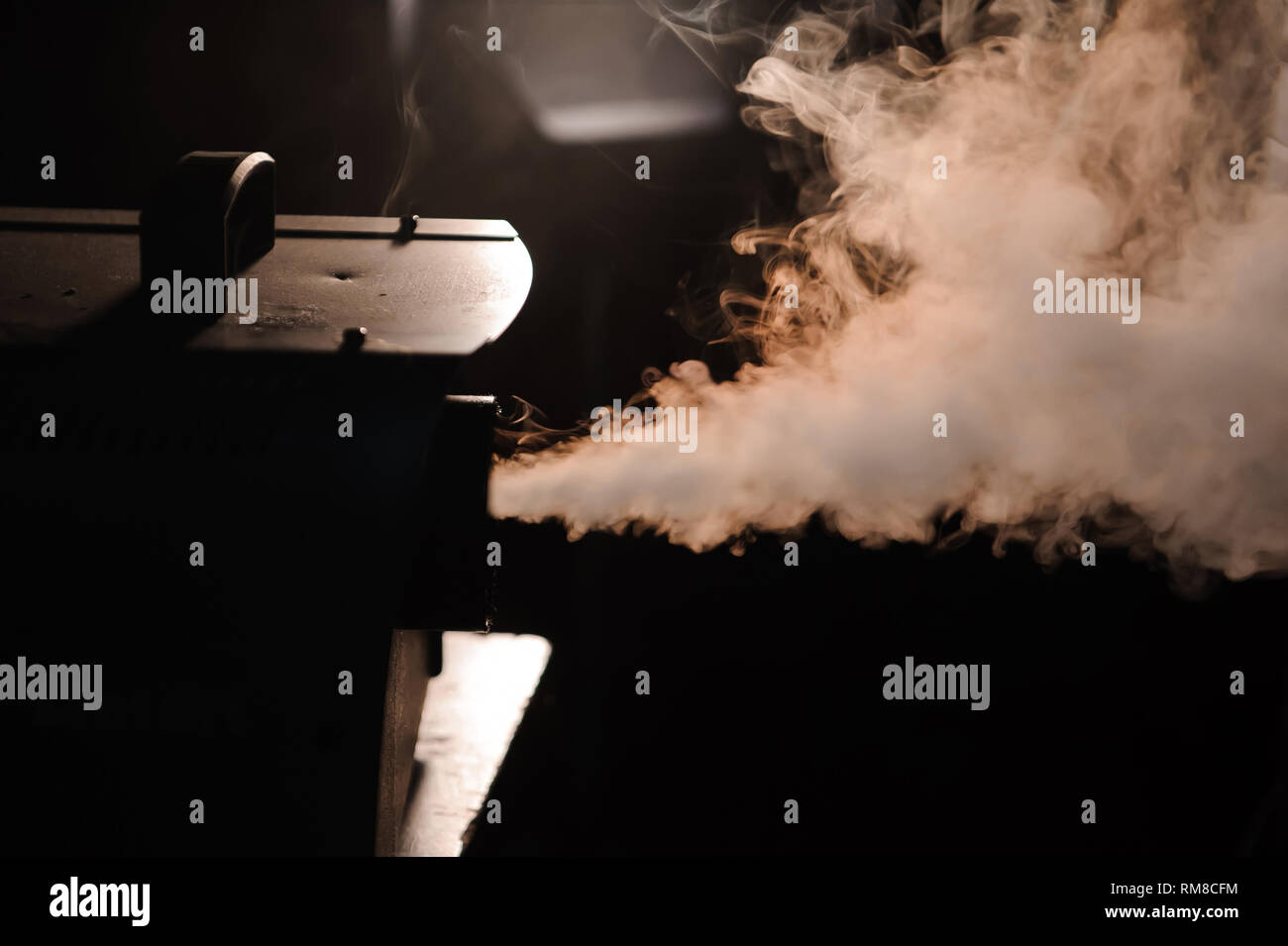 lights in smoke, studio lights shining through the smoke from smoke ...