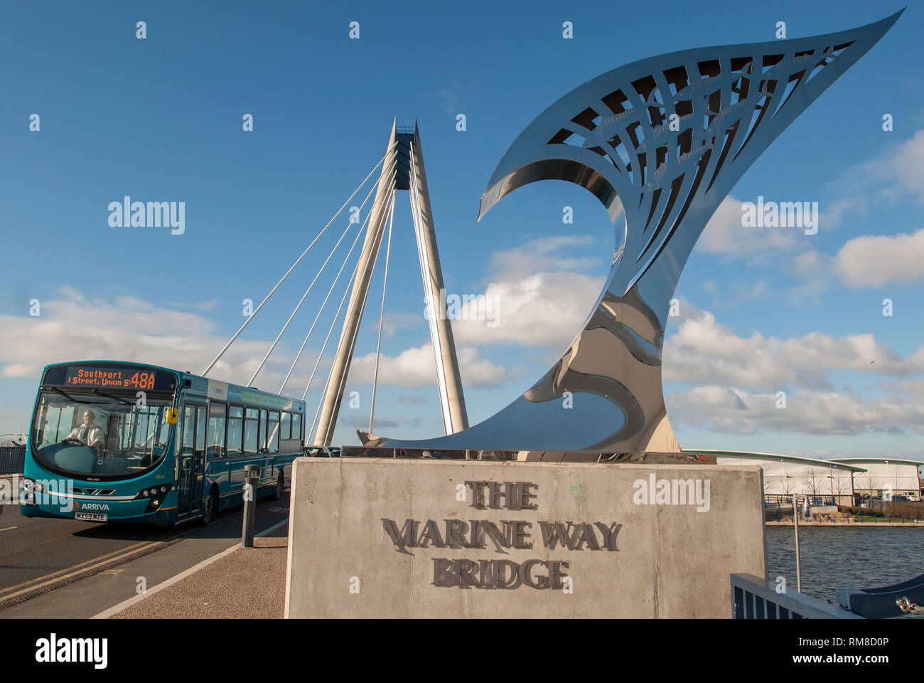 Marine Way bridge sculpture Southport Stock Photo - Alamy