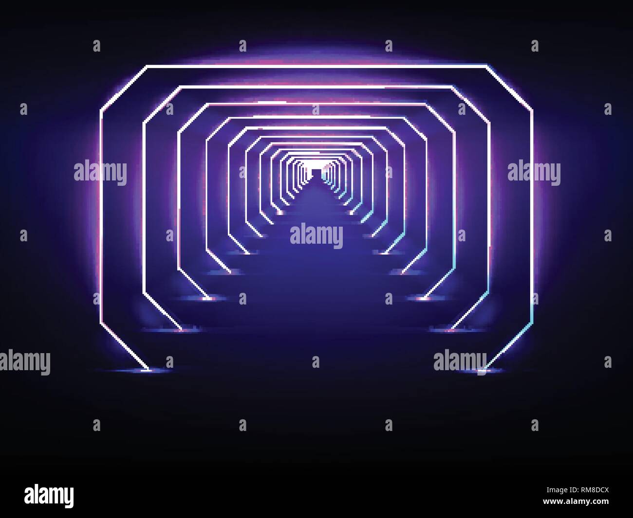 Endless neon tunnel Stock Vector Images - Alamy