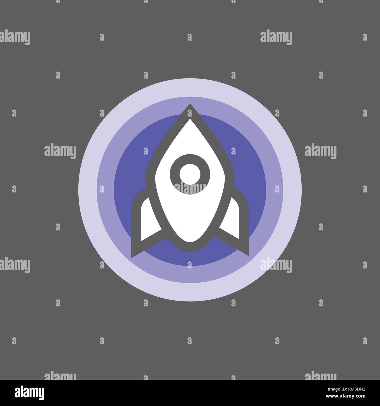 Rocket ship logo isolated. Simple flat icon. Vector illustration with ...