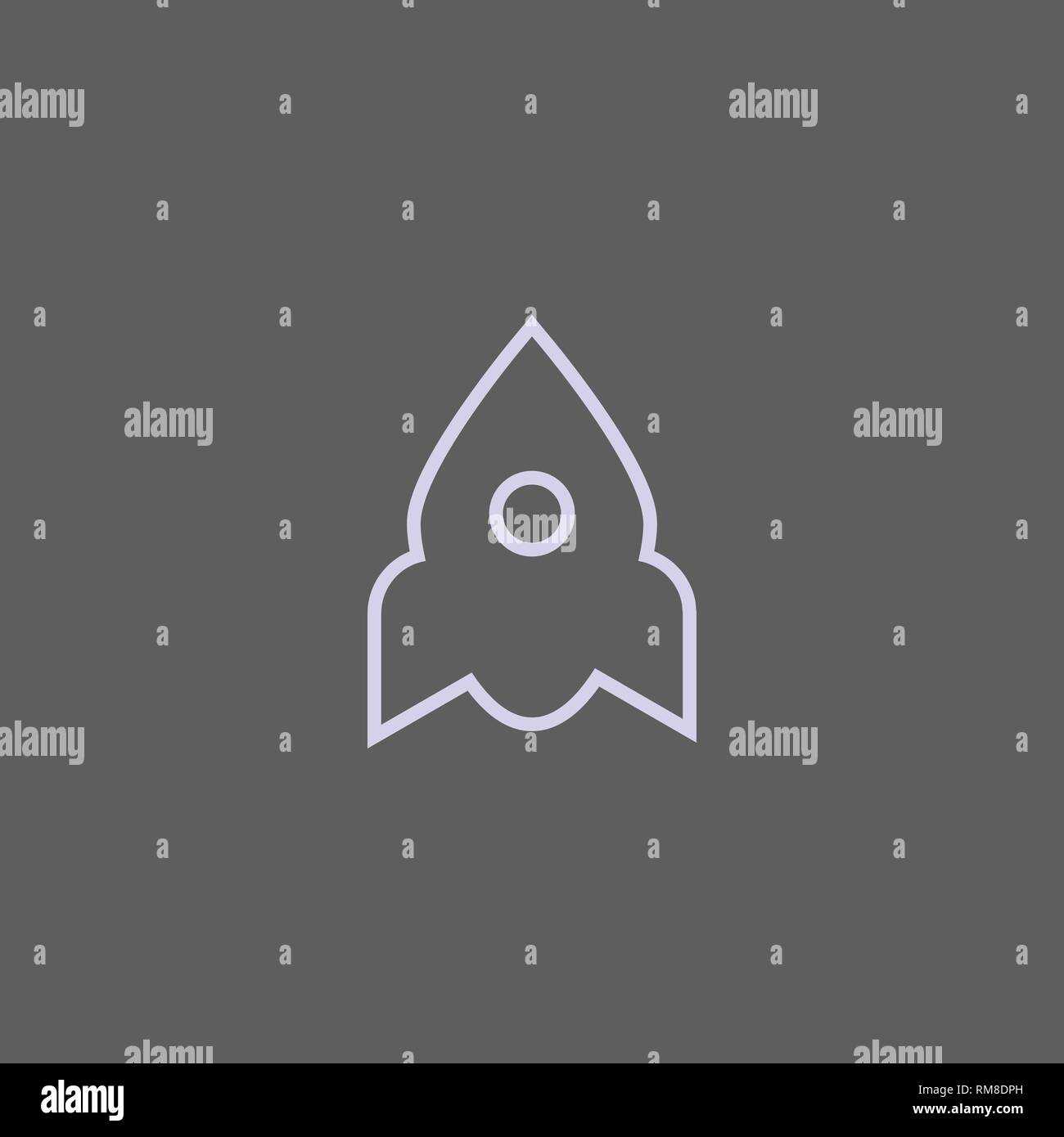 Rocket ship logo isolated. Simple flat icon. Vector illustration with ...