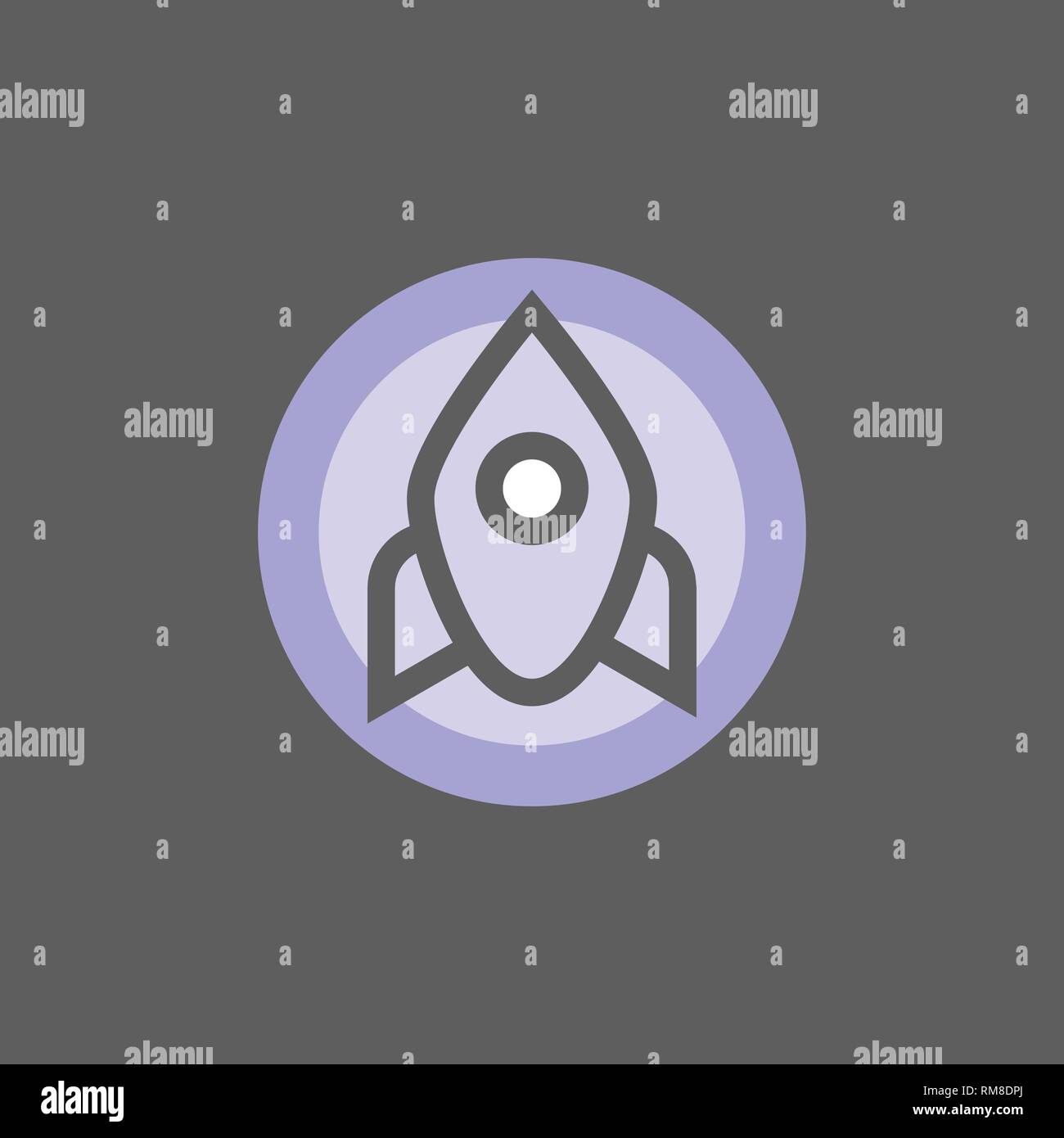 Rocket ship logo isolated. Simple flat icon. Vector illustration with ...