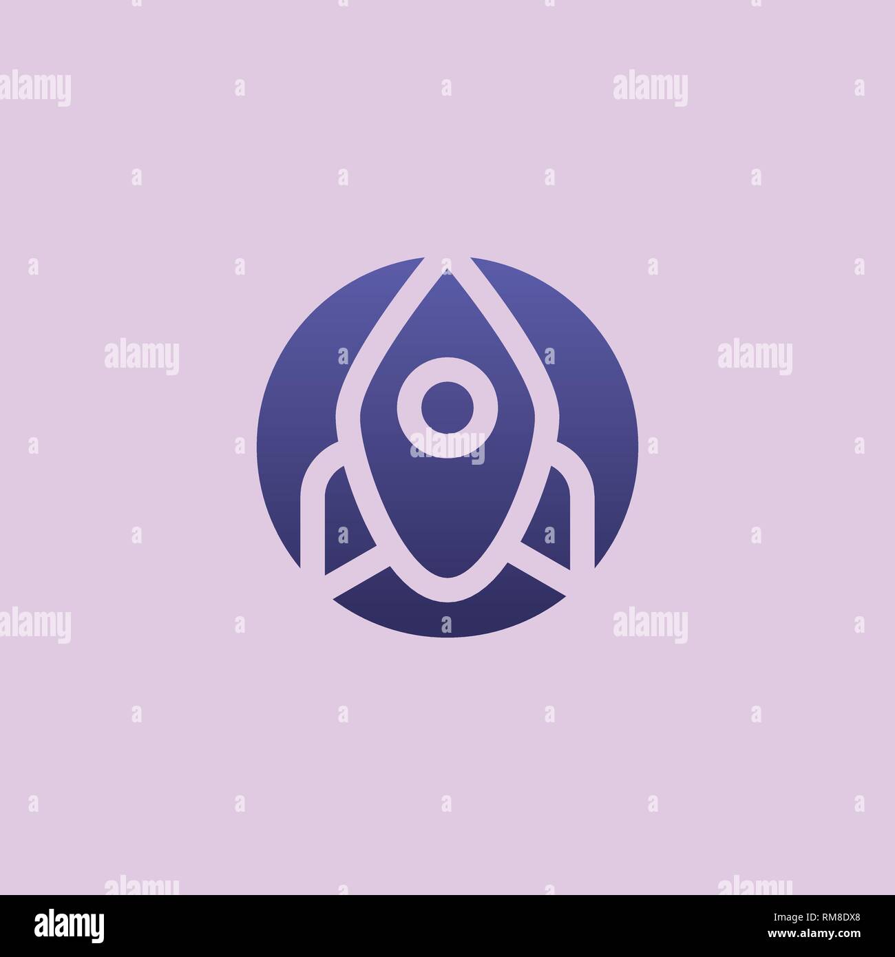 Rocket ship logo isolated. Simple flat icon. Vector illustration with ...