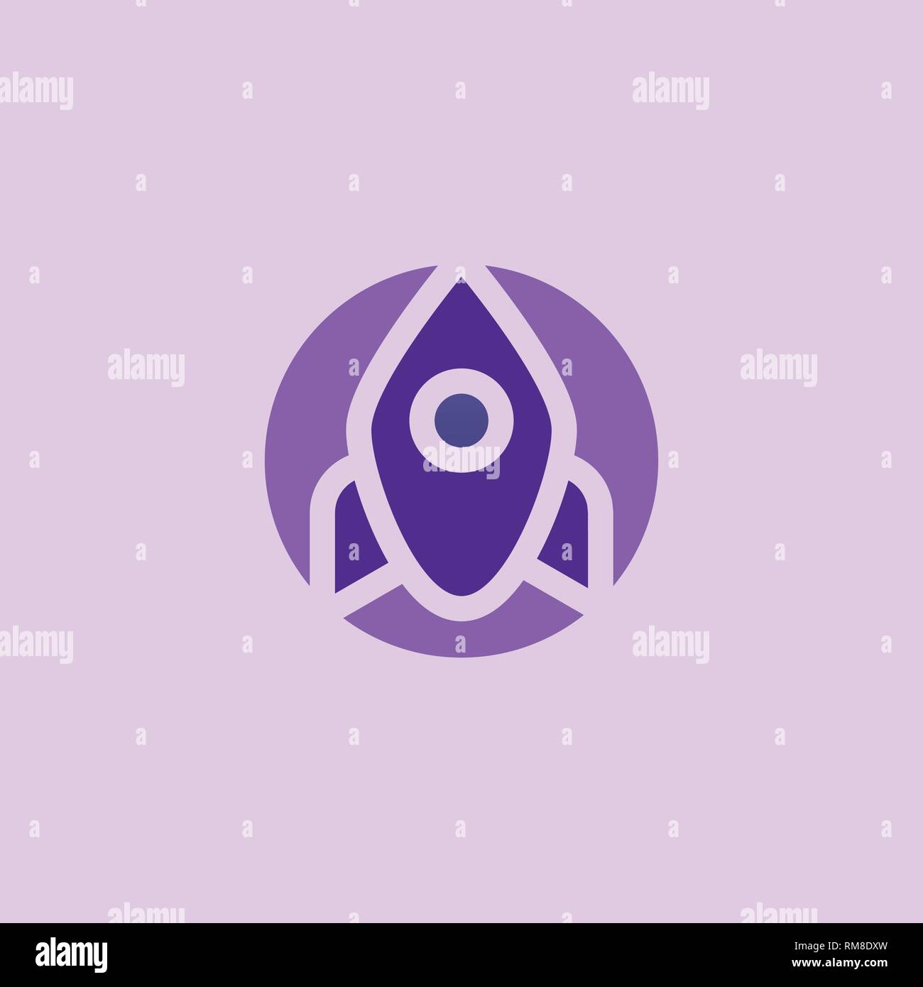 Rocket ship logo isolated. Simple flat icon. Vector illustration with ...