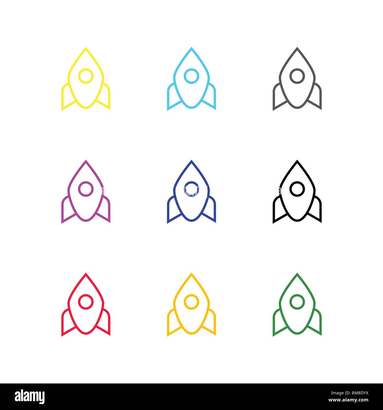 Rocket ship logo isolated. Simple flat icon. Vector illustration with ...