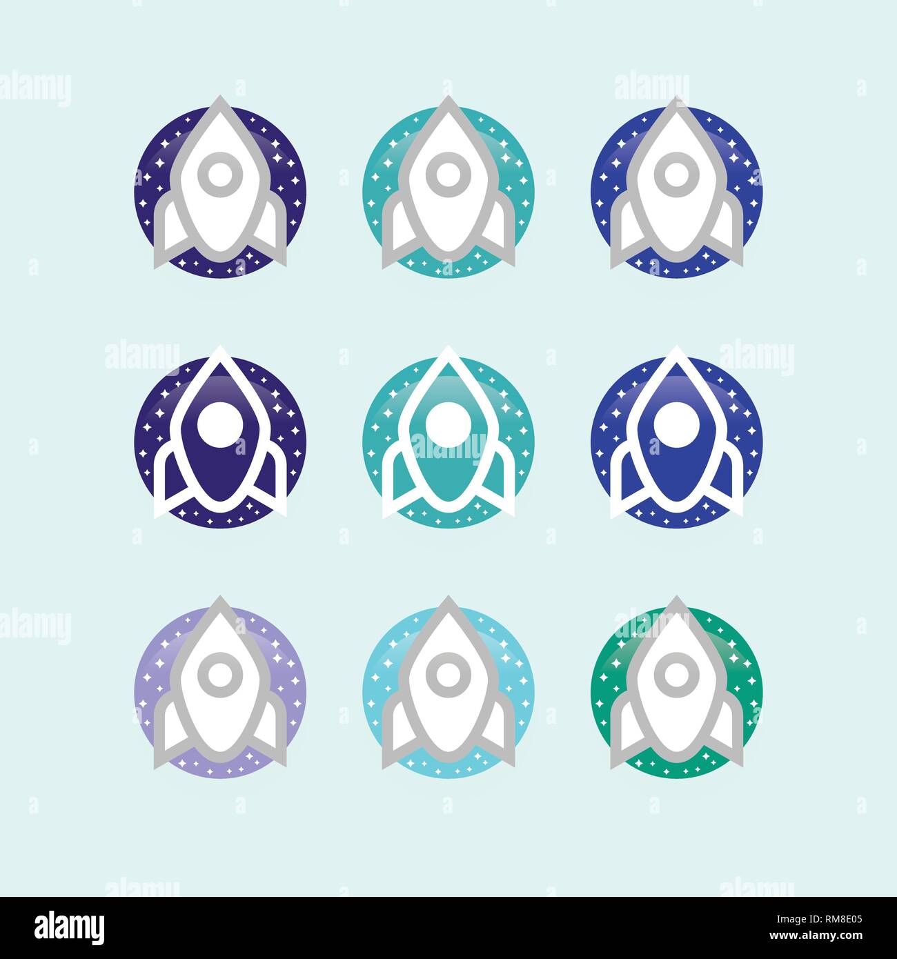 Rocket ship logo isolated. Simple flat icon. Vector illustration with ...